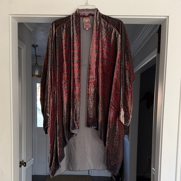 Johnny Was | Tops | Johnny Was Multicolor Velvet Kimono Cardigan | Poshmark